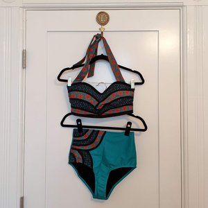 Modcloth | Swim | Nwt Set The Serene Swimsuit In Emerald | Poshmark